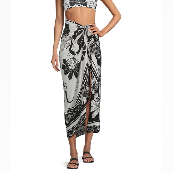 FARM Rio | Swim | Farm Rio Sarong Black Floral | Poshmark